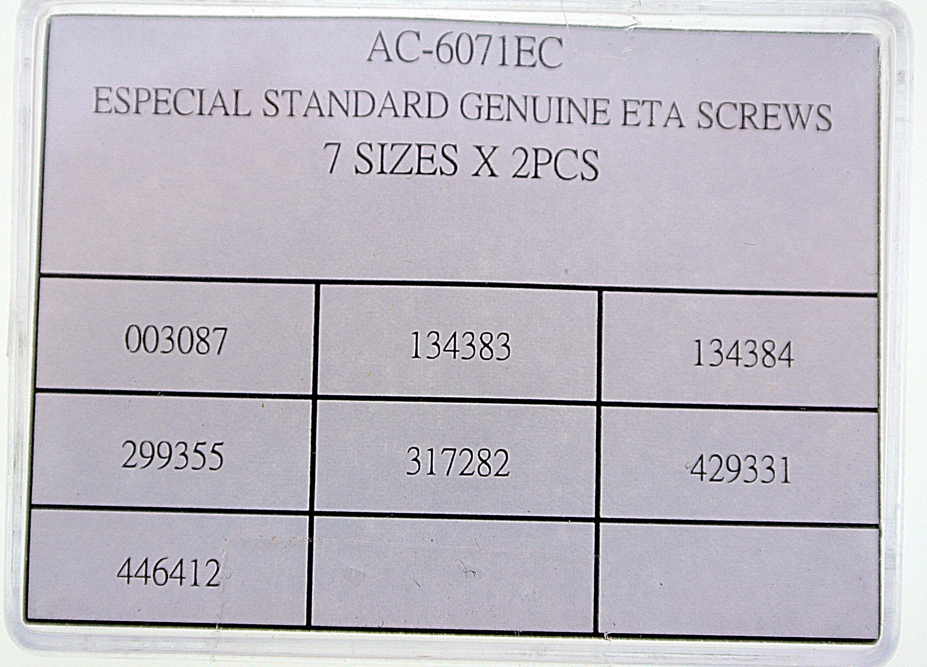 Special Genuine Eta Screws – DELTA LINK ENTERPRISES LTD